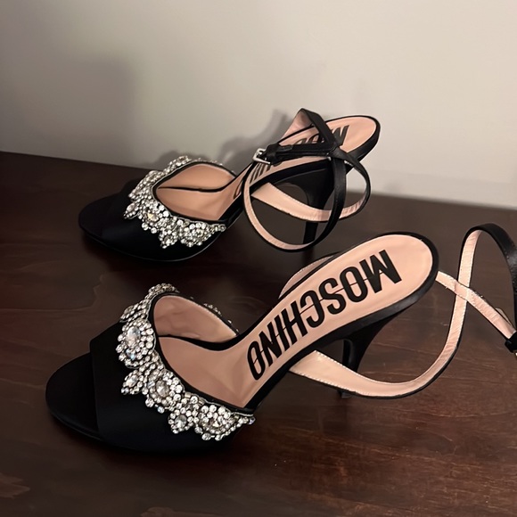 Moschino | Shoes | Moschino Embellished Sandals Heels 39 | Poshmark